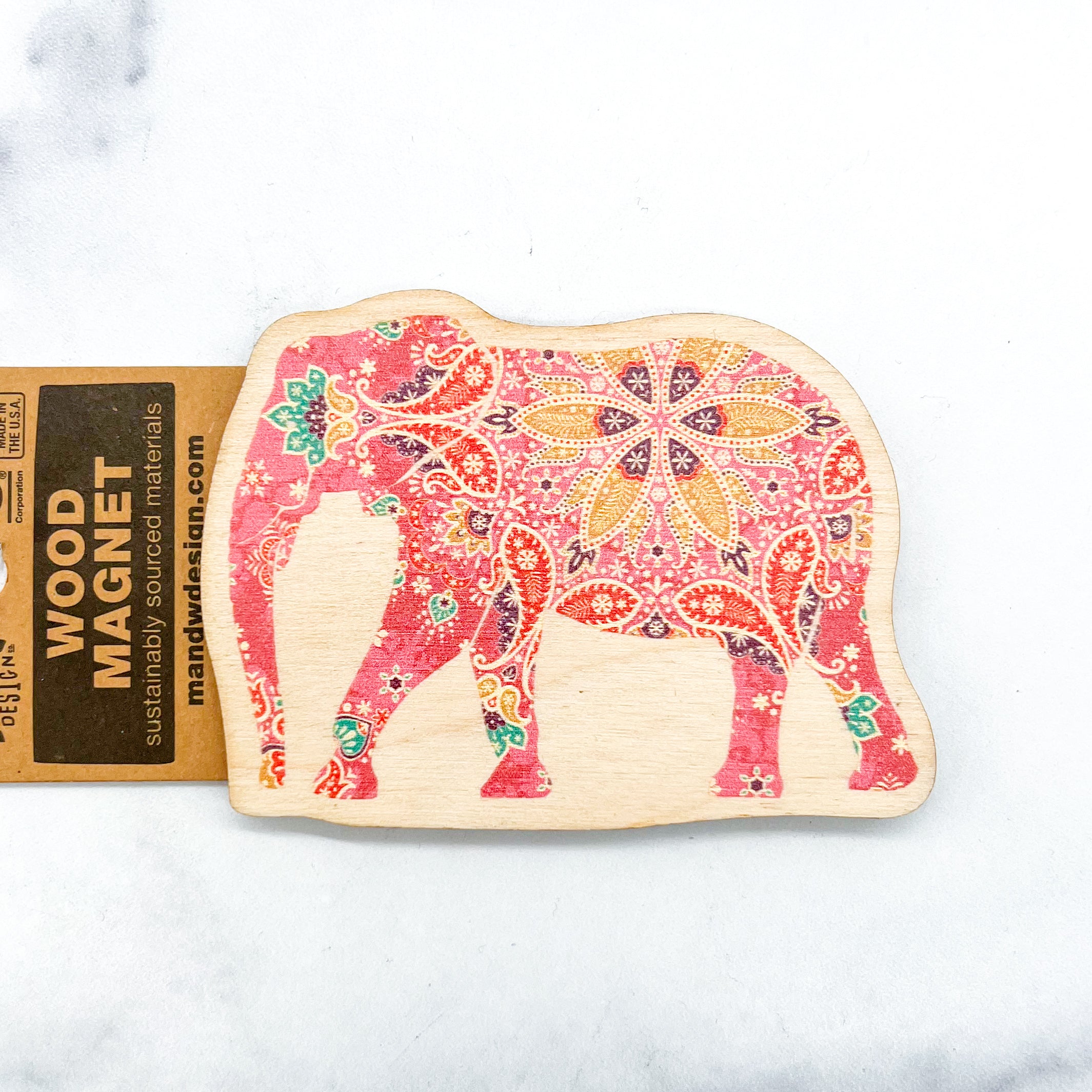 Floral Elephant Wooden Magnet – Mister Ed's Elephant Museum & Candy ...
